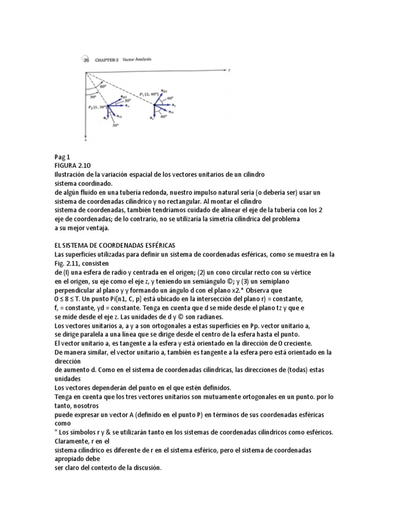 Coordenadas Esfericas | PDF | Sistema coordinado | Vector Euclidiano