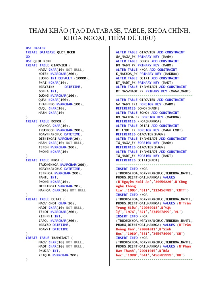 Tham KH o CSDL | PDF