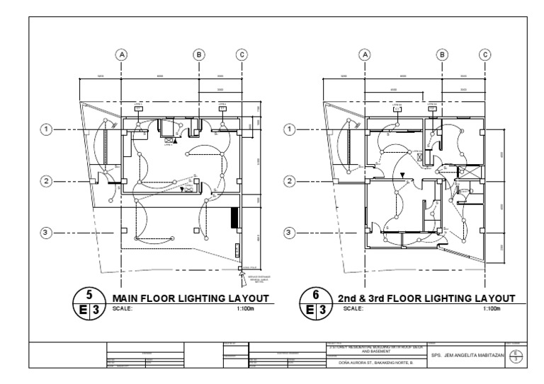 Main Floor Lighting Layout 2Nd & 3Rd Floor Lighting Layout: A B C A B C ...