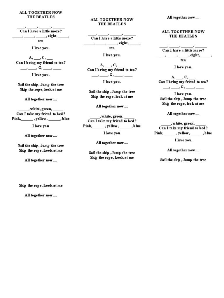All Together Now | PDF