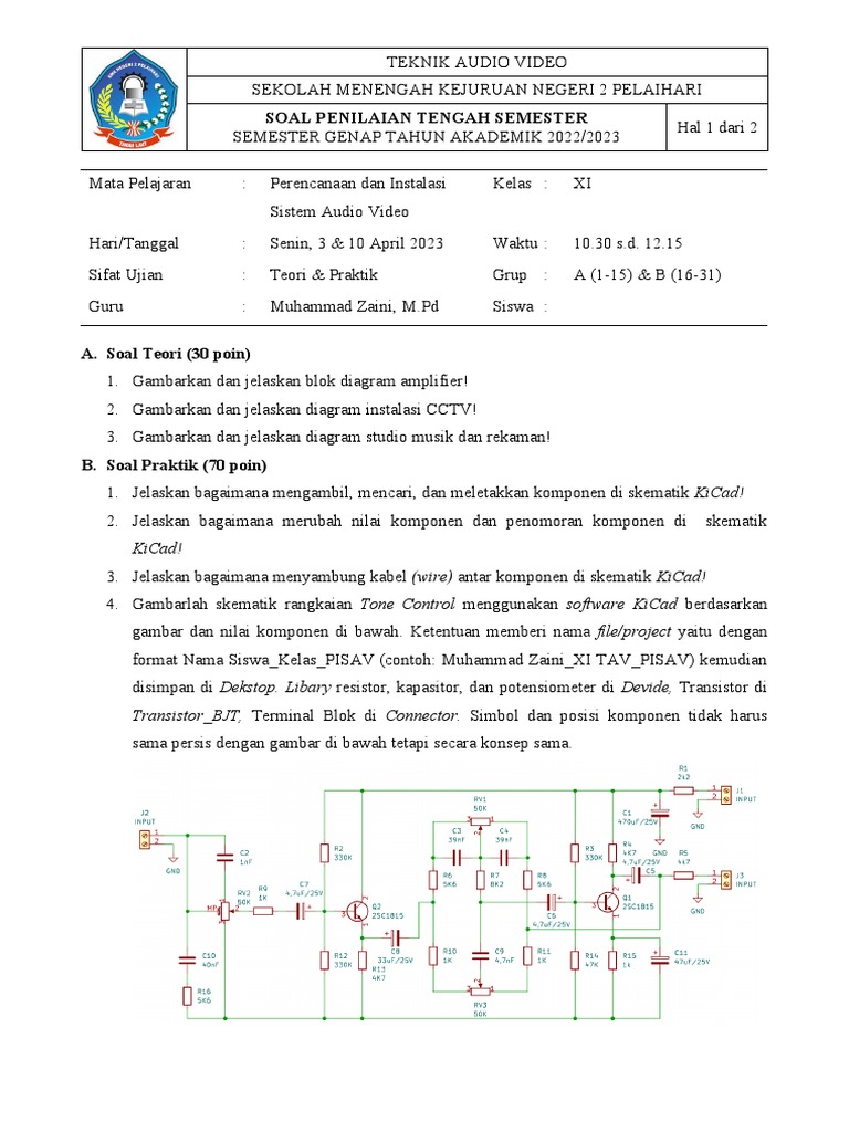 Soal PTS - XI TAV - SEM 2 - PISAV | PDF Soal PTS - XI TAV - SEM 2 - PISAV | PDF