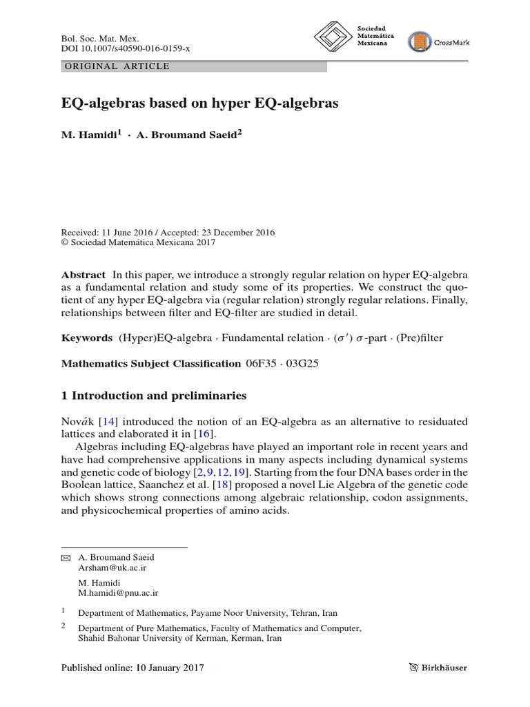 EQ-algebras Based On Hyper EQ-algebras | PDF | Fuzzy Logic ... EQ-algebras Based On Hyper EQ-algebras | PDF | Fuzzy Logic ...