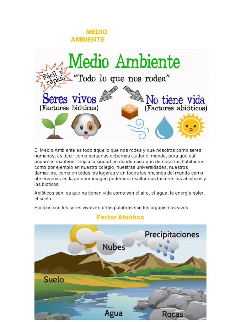 El Medio Ambiente es todo aquello que nos rodea y que nosotros como ...