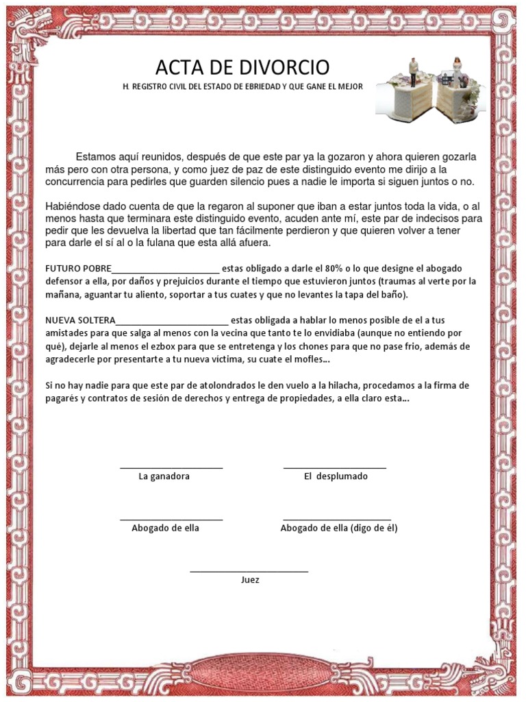 Acta de Divorcio | PDF
