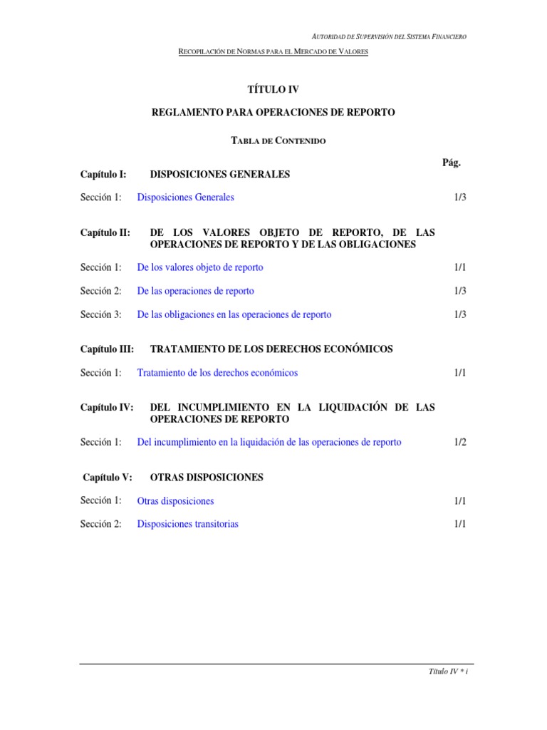 Reglamento de Operaciones de Reporto | PDF | Bolsa de Valores | Bolsa