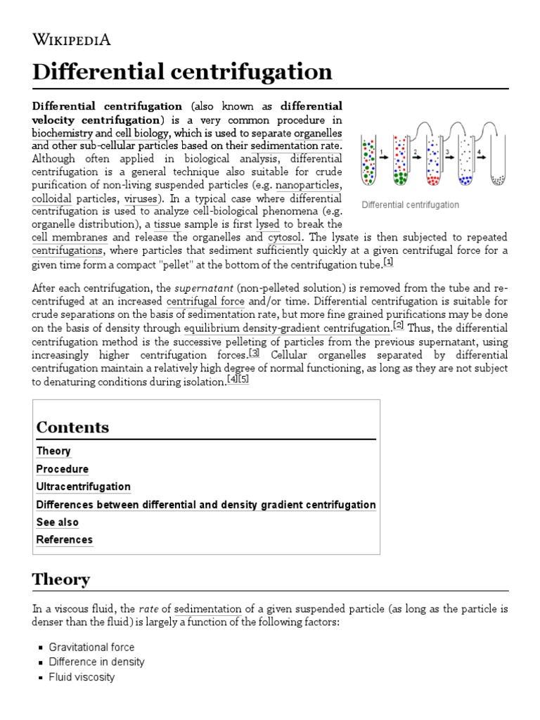 Differential Centrifugation Pdf