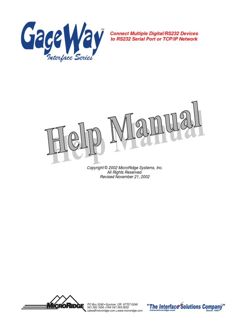 GWSetup Help Manual | PDF | Computer Network | Input/Output