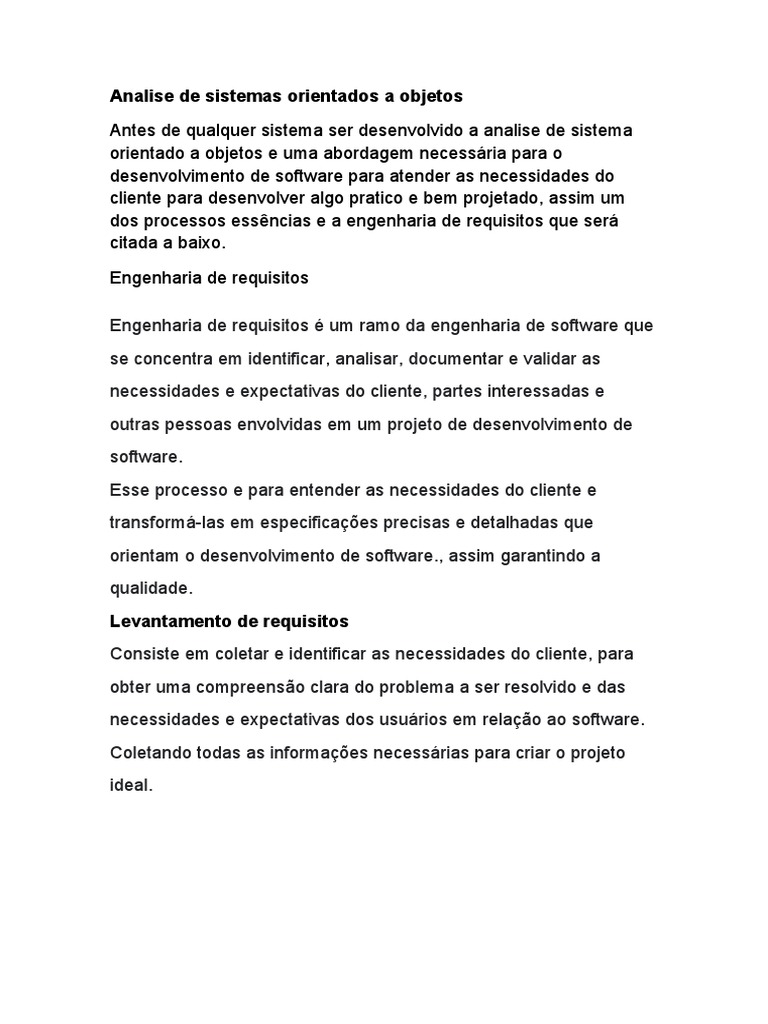 Analise de Sistemas Orientados A Objetos | PDF | Programas | Ciência da ...