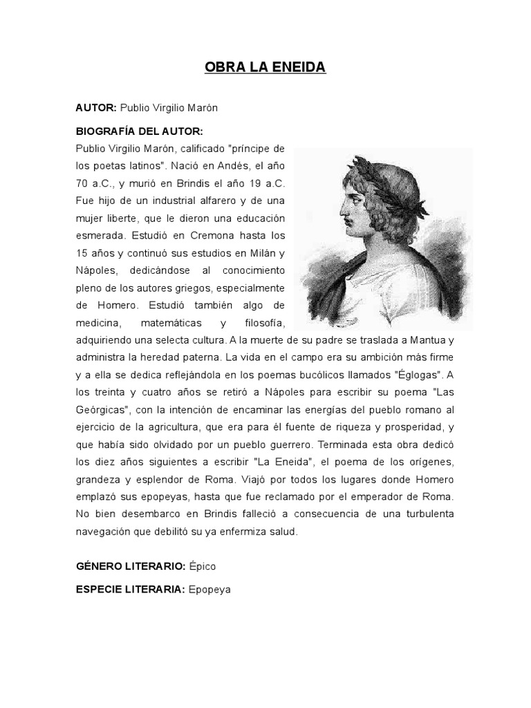 Obra La Eneida | PDF | Eneas | Virgilio