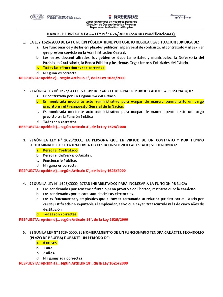 Examen Pregunta y Respuesta | PDF | Gobierno | Justicia