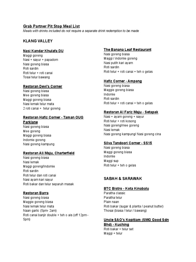List of GPPS Outlets 1 | PDF | Cuisine | Foods