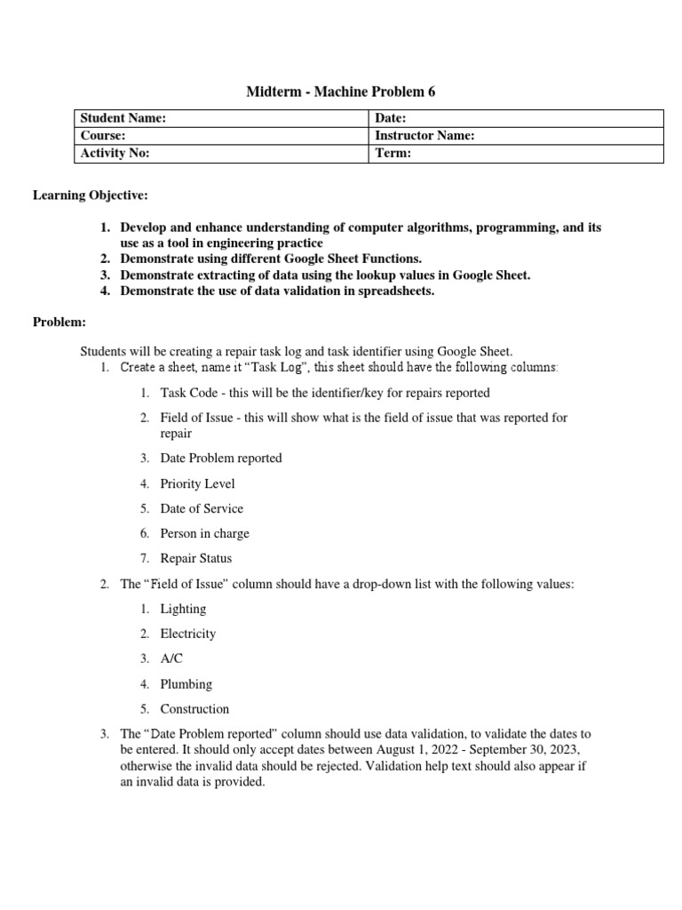 COMP 212L Lab Manual MP6 MIDTERMS | PDF | Spreadsheet | Computer Programming