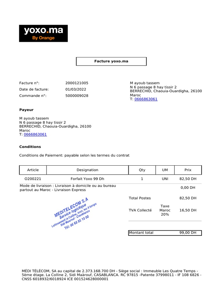 Facture de Votre Commande - 5000009028 | PDF | Finance et gestion monétaire