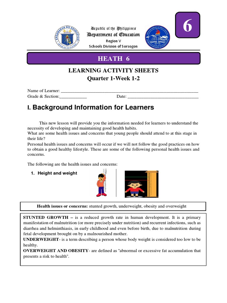 New Las Health Grade 6 q1 Week 1 2 New | PDF