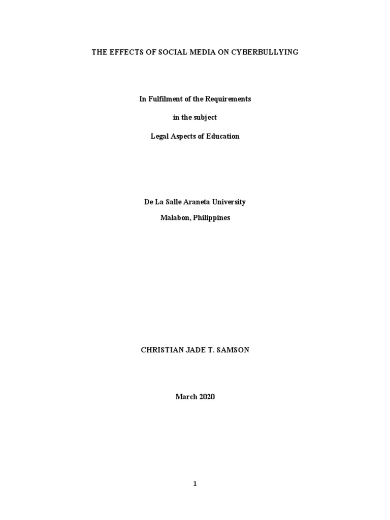 Social Media's Role in Cyberbullying | PDF | Cyberbullying | Bullying