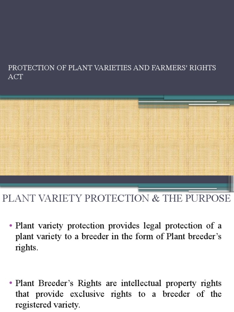 Protection of Plant Varieties and Farmers Act | PDF | Biodiversity | Plant Breeding