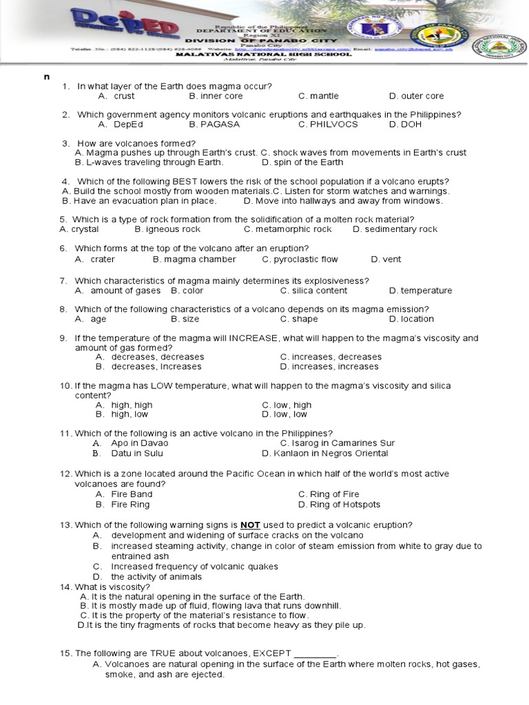 Science 9 | PDF | Volcano | Magma