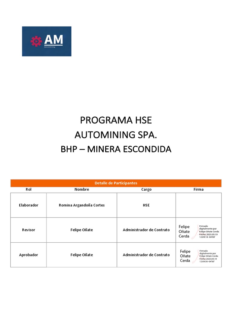PROGRAMA HSE Mel | Descargar gratis PDF | Seguridad y salud ocupacional ...