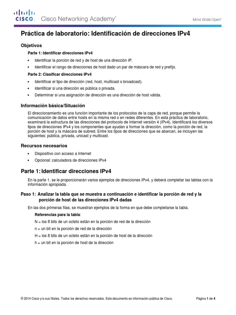 Laboratorio Direccionamiento IPv4 - Jaime Luque | PDF | Dirección IP | Red de computadoras