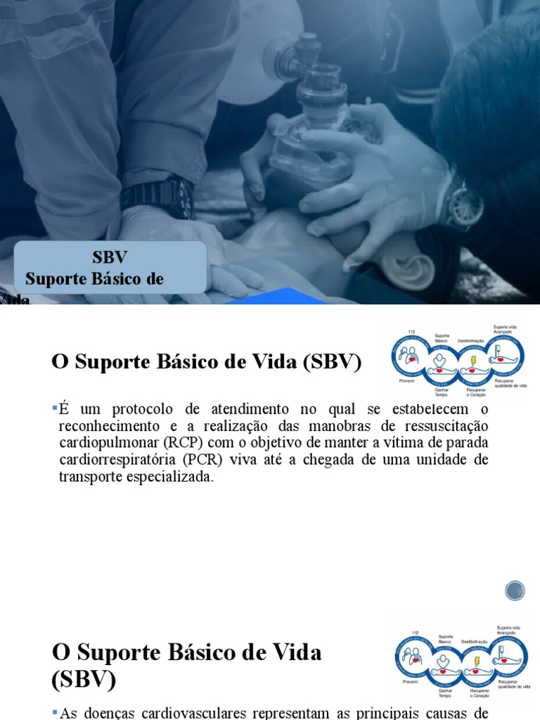 SBV Suporte Básico de Vida | PDF | Reanimação cardiopulmonar | Morte