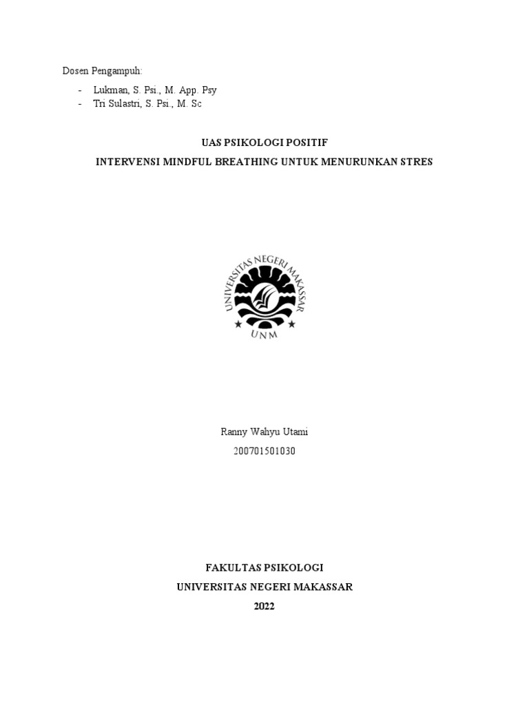 08 - Ranny Wahyu Utami - 200701501030 - UAS Psikologi Positif | PDF