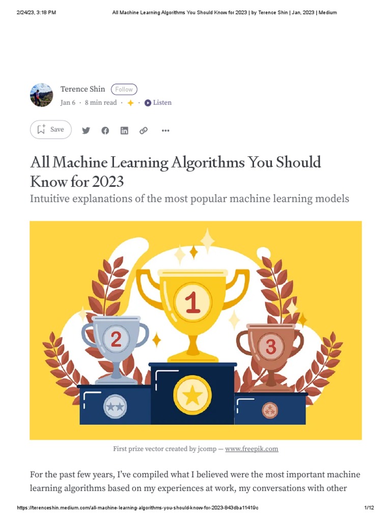 All Machine Learning Algorithms You Should Know For 2023 - by Terence ...