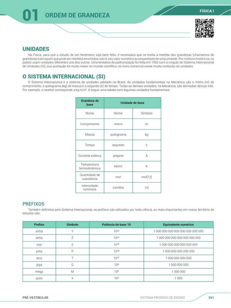 Ordem de Grandeza: Unidades | PDF | Sistema internacional de unidades ...