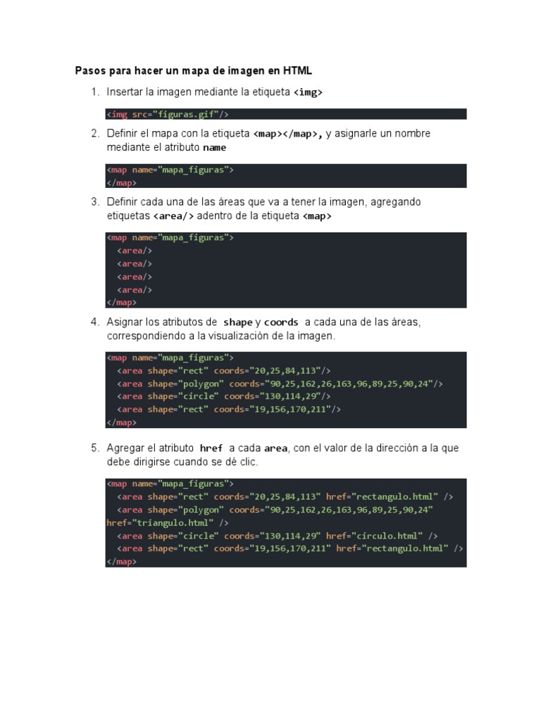 Pasos para Hacer Un Mapa de Imagen en HTML | PDF