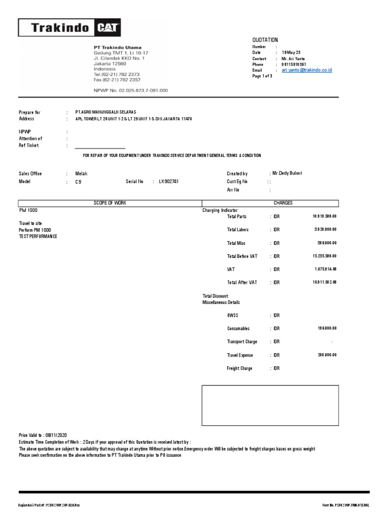 QUOT PM 1000 LX902741 & Performance Test Merge | PDF | Services ...