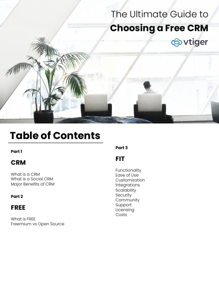 How To Choose A Free CRM-eBook by Vtiger CRM | PDF | Customer Relationship Management | Free ...
