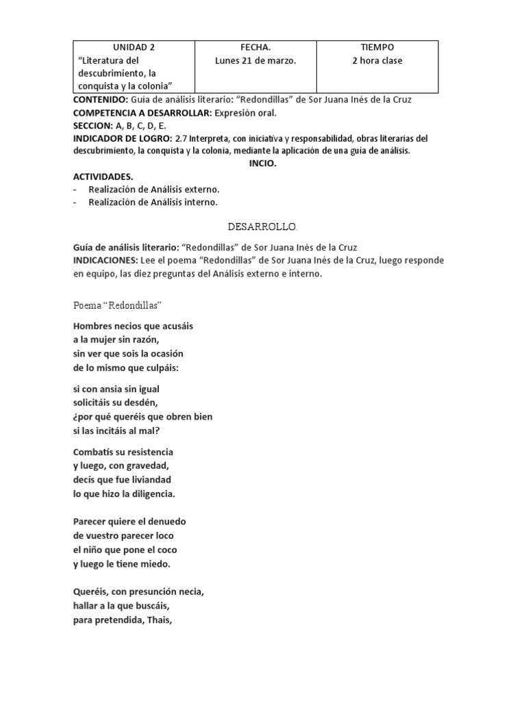 Anaisis de La Redondilla. | PDF | Poesía