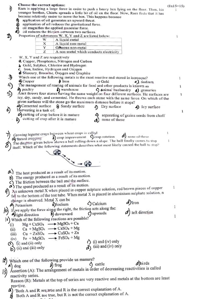 Science Revision Test-Grade 8 | PDF