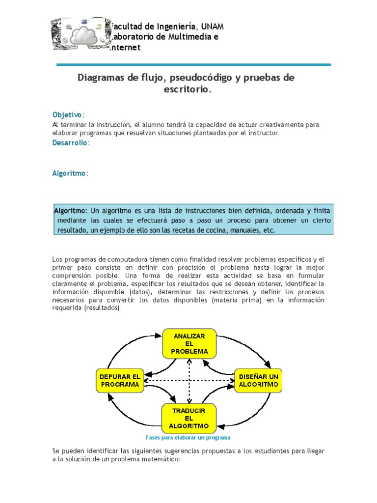 Diagramas de Flujo, Pseudocódigo y Pruebas de Escritori | PDF | Algoritmos | Programación de ...