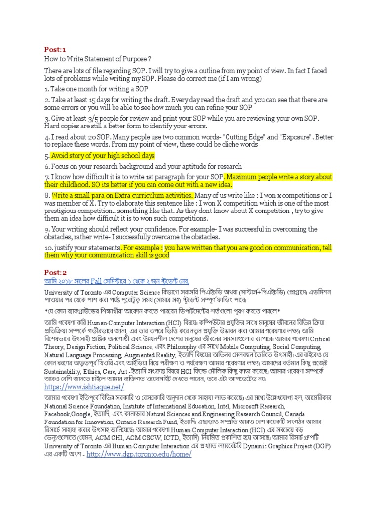 Tips For SOP | PDF