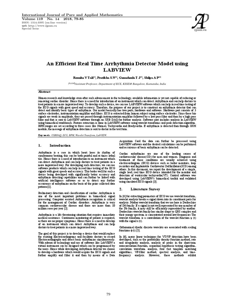 An Efficient Real Time Arrhythmia Detector Model Using Per Download Free Pdf 