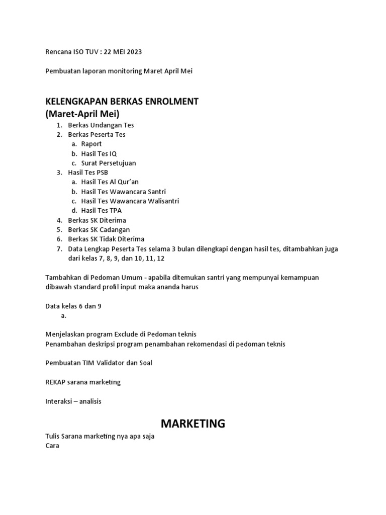 Rencana Iso Tuv | PDF