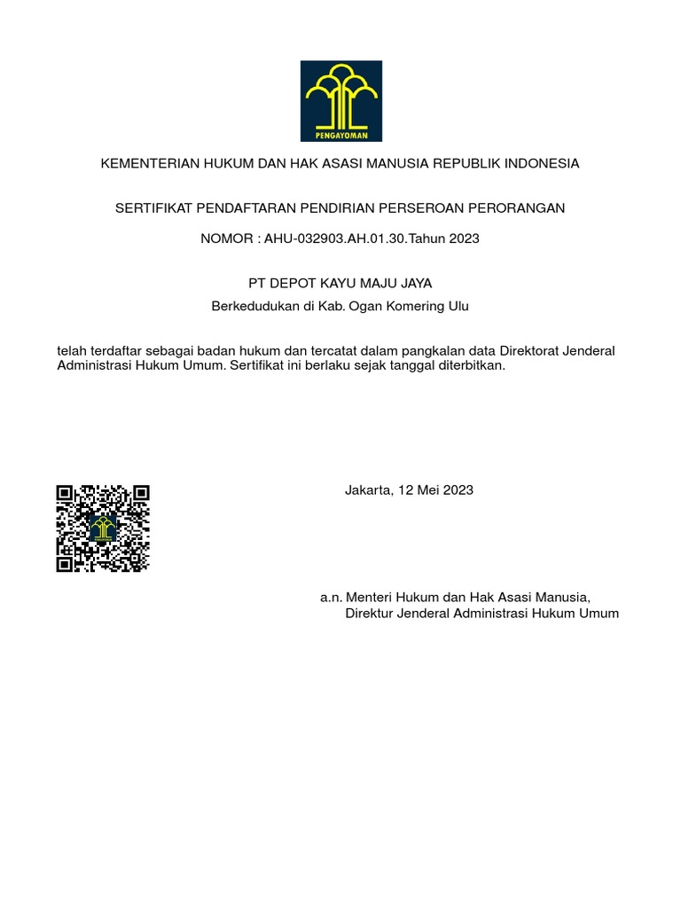 SERTIFIKAT IZIN AHU | PDF