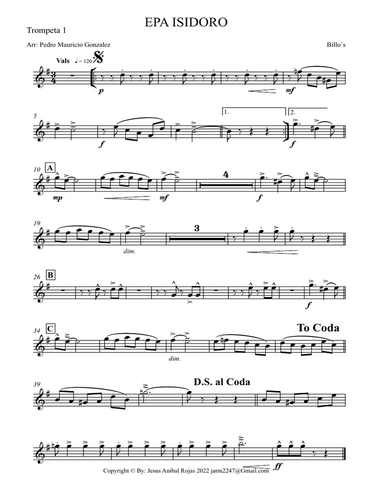 Epa Isidoro Renzo - Trompeta 1 | PDF