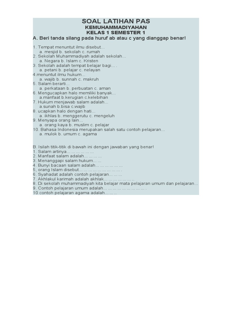 Pas KMD Kelas 1 | PDF