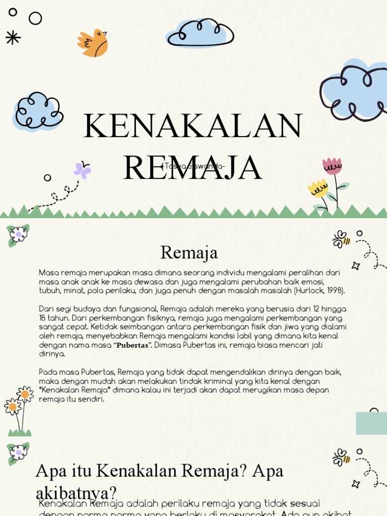 Materi Presentasi Kenakalan Remaja | PDF