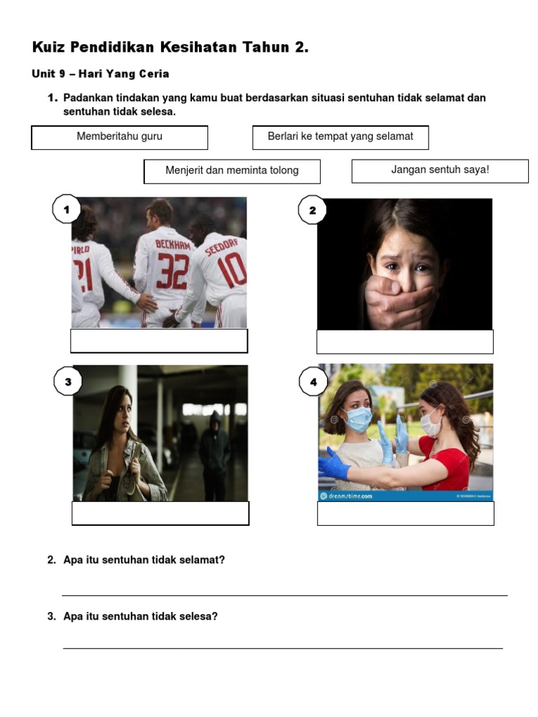 Kuiz Pendidikan Kesihatan Tahun 1 | PDF