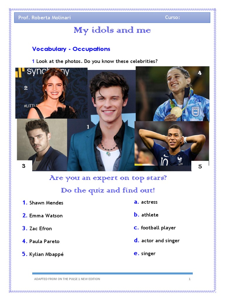 4 Actividad My Idols and Me | PDF