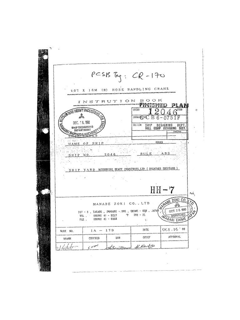 HH07 - (CR170) 10Tx16M (R) HOSE HANDLING CRANE | PDF