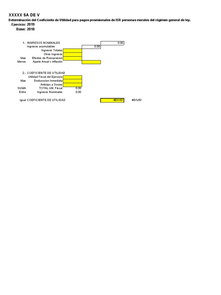 Hoja T - Coef. P.P ISR, IVA y Asim - PM Reg. Gral. | PDF | Impuesto ...
