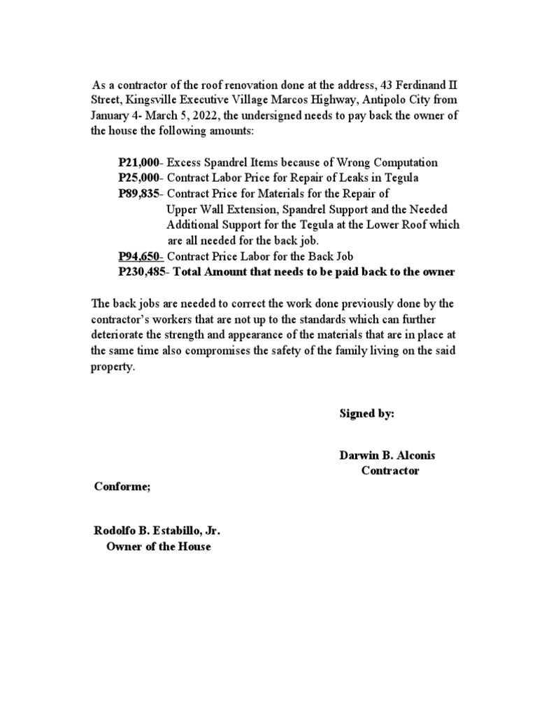 Back Job Letter | PDF