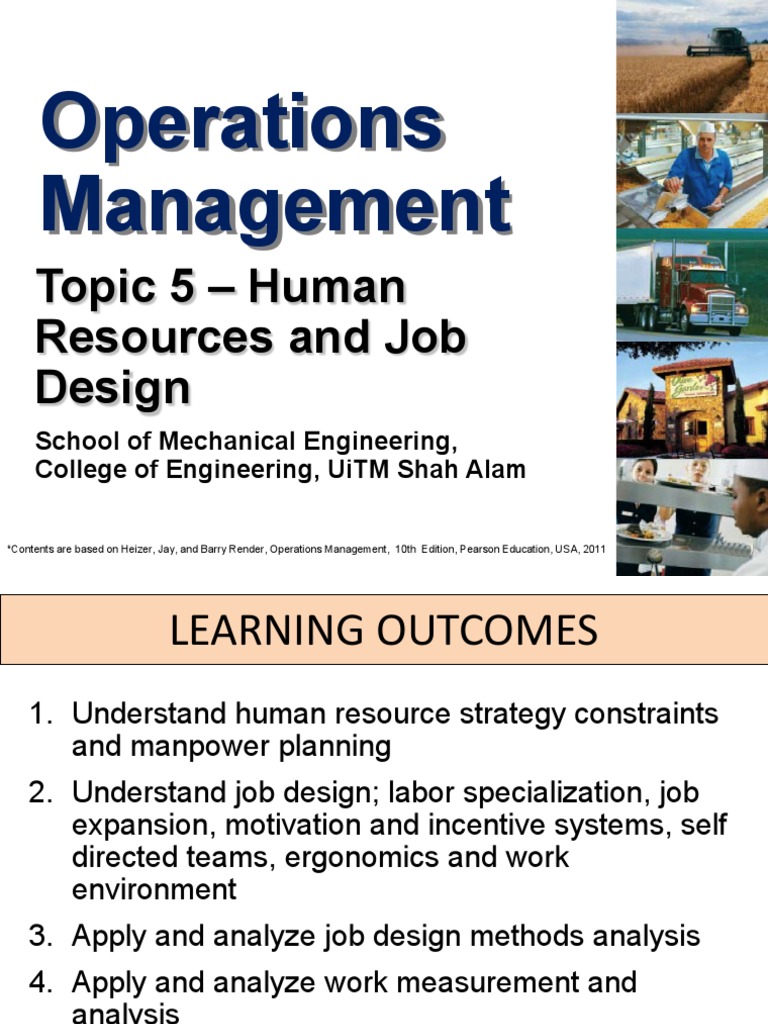 CHAPTER 5 Human Resources and Job Design - OCT2022 | PDF | Sample Size ...