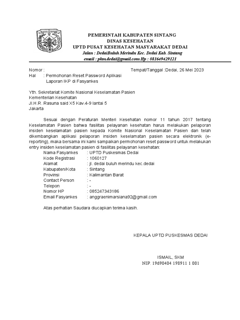 Surat Permohonan Riset Pasw Ikp | PDF