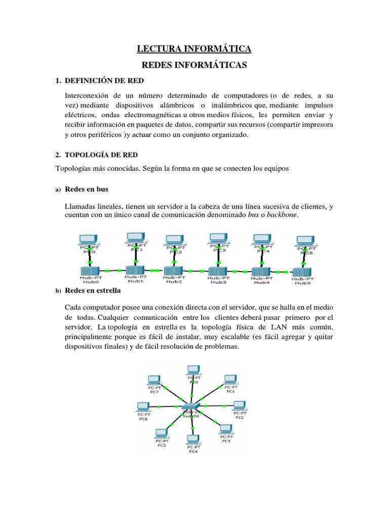 LECTURA INFORMÁTICA (1) | PDF | Red de computadoras | Topología de la red