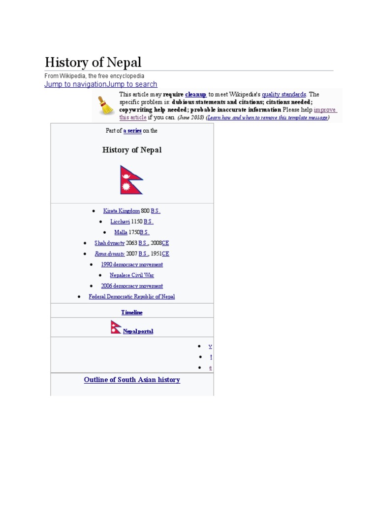 History of Nepal | PDF | Nepal