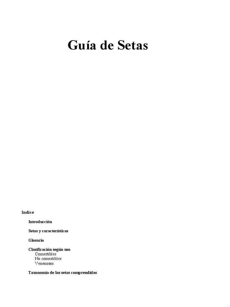 Guia de Setas | Descargar gratis PDF | Seta | Hongo